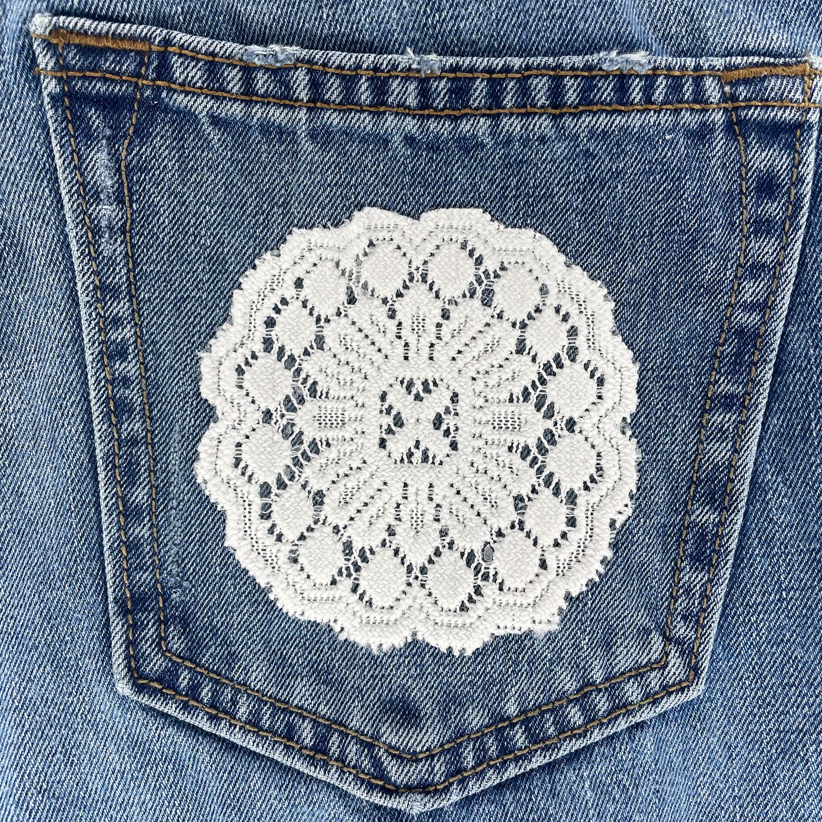 Crochet White Lace Cut-Out Patch – Tatter Patch